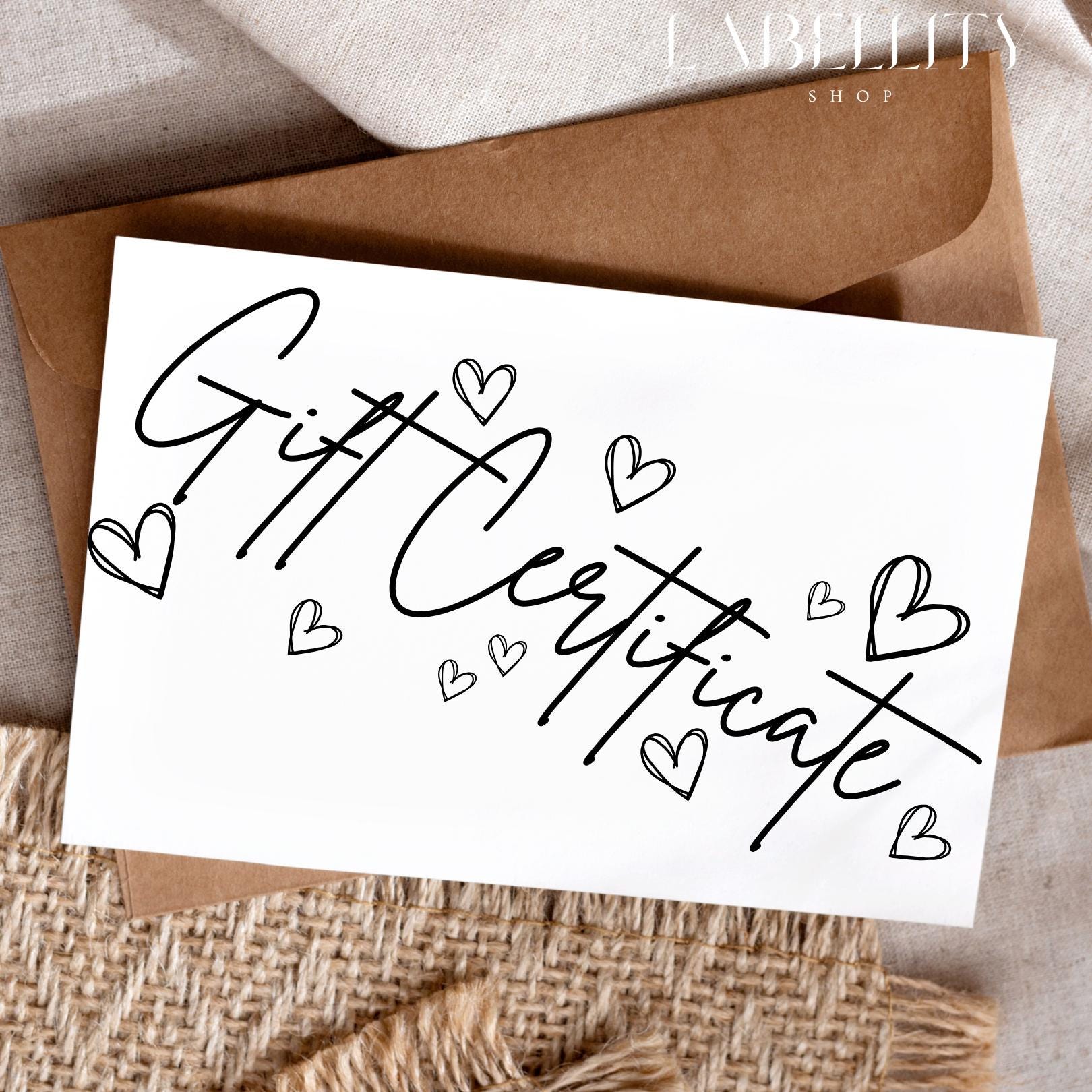 Editable Gift Certificate Template, Printable Gift Voucher ...