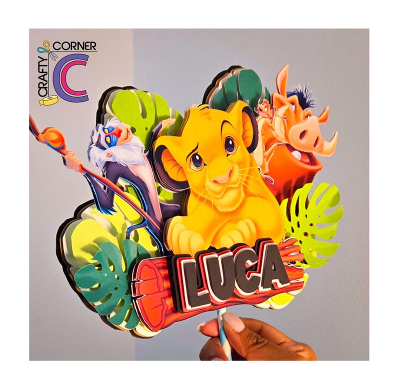 Lion King Cake Topper | Handmade Party Decor for Kids | Custom Cake ...