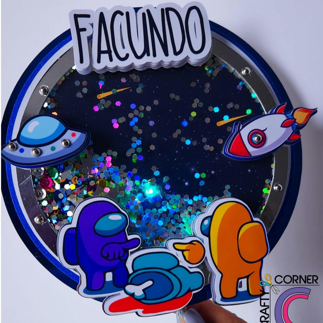 Handmade Outer Space Shaker Cake Topper With LED Light | Fun Space ...