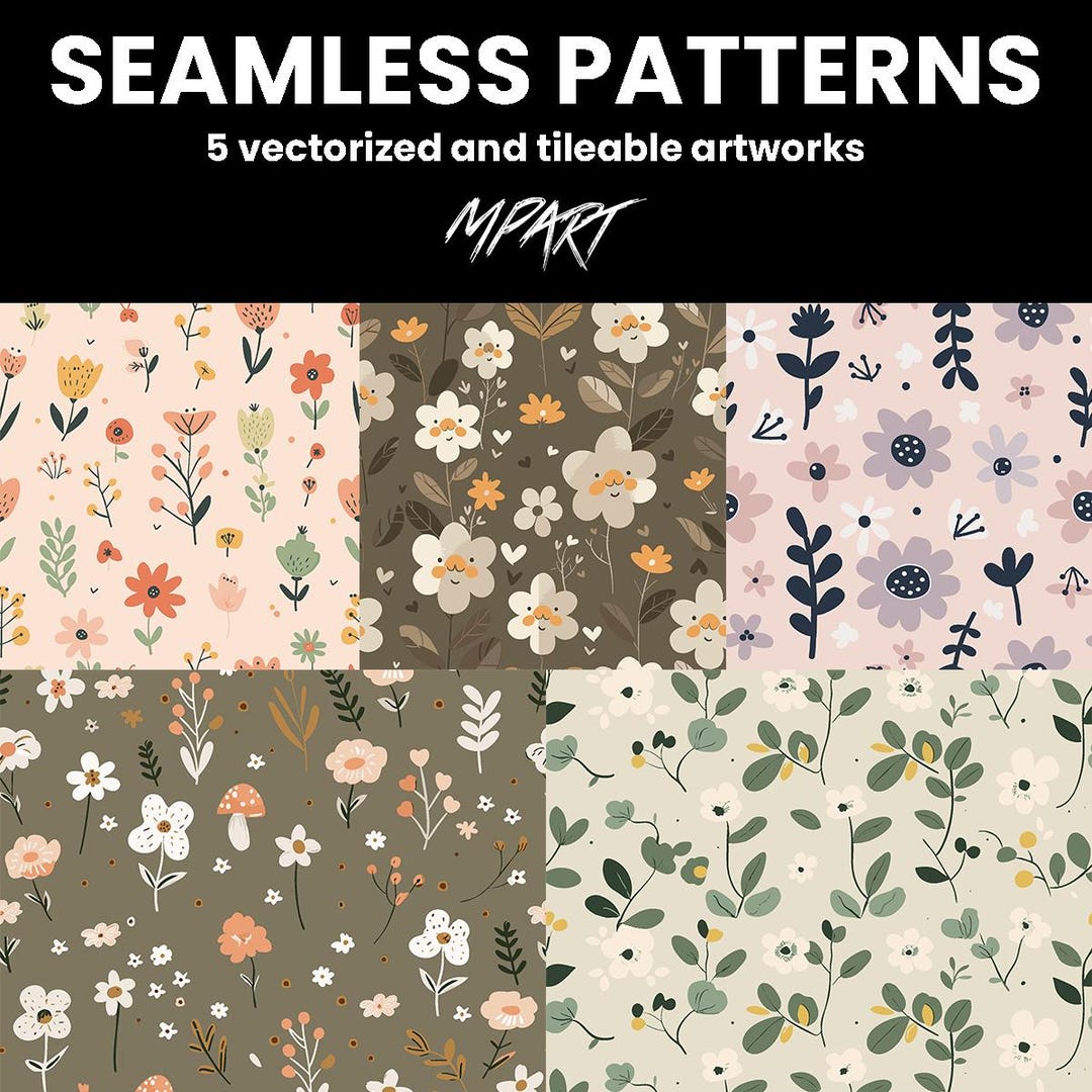 Seamless and Tileable Vectorised Digital Artworks and Designs, Infinite ...