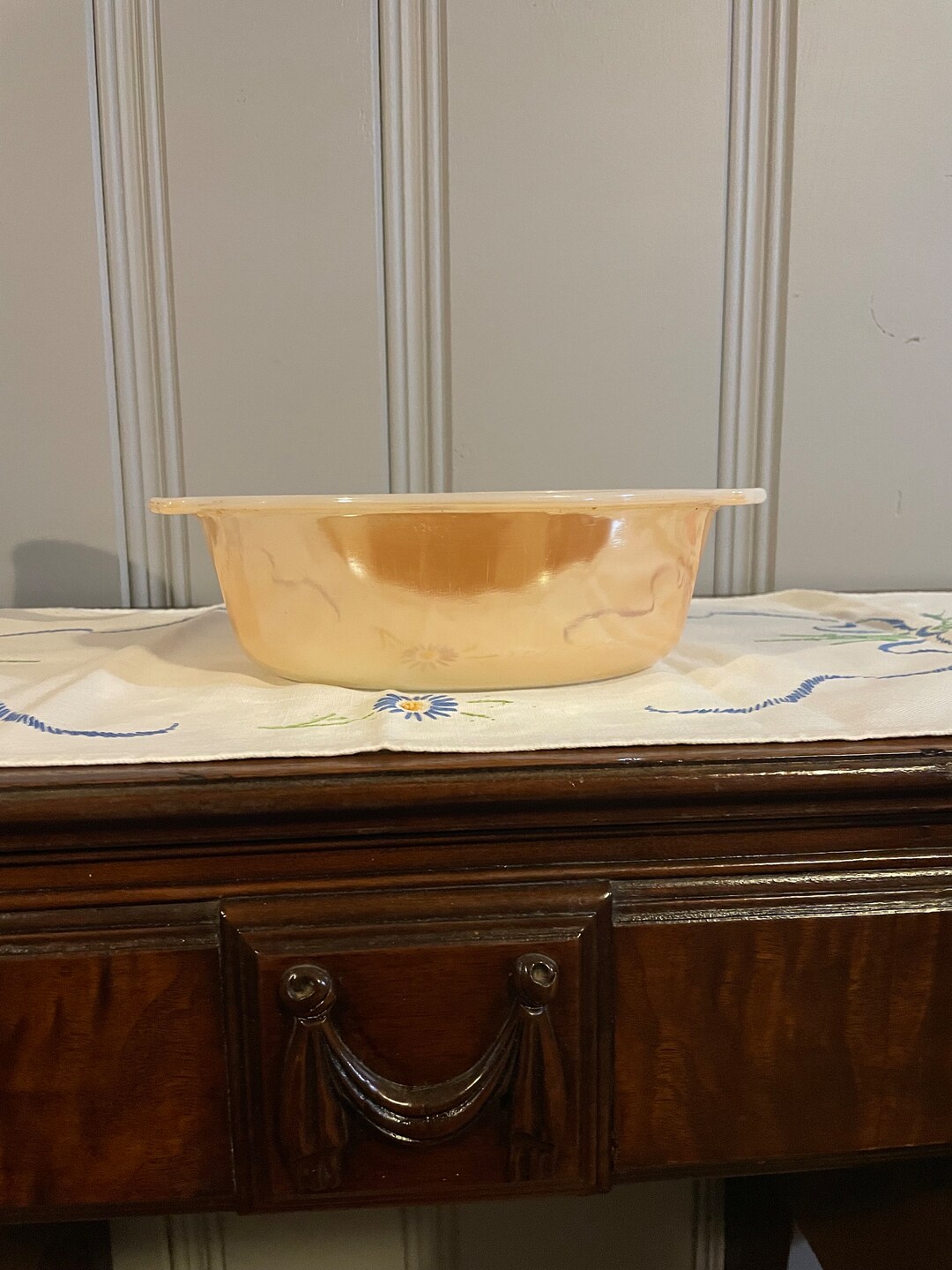 Fireking Peach Lustre Baking Dish - Etsy
