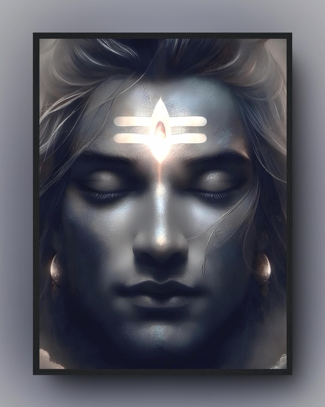 Lord Shiva in Tranquil Meditation Spiritual Calm Wall Art Soft Lighting ...
