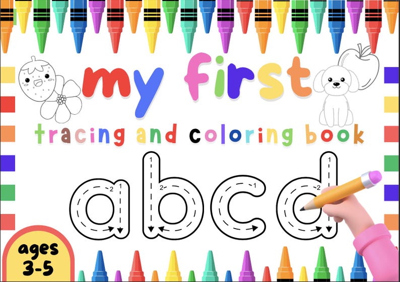 Animal Alphabet Coloring & Tracing Book Bundle | Digital/ Printable ...