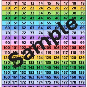 Number Chart Bundle - Word Doc. - Etsy