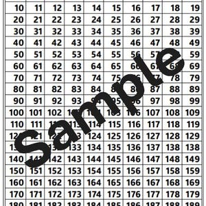 Number Chart Bundle - PDF Files - Etsy