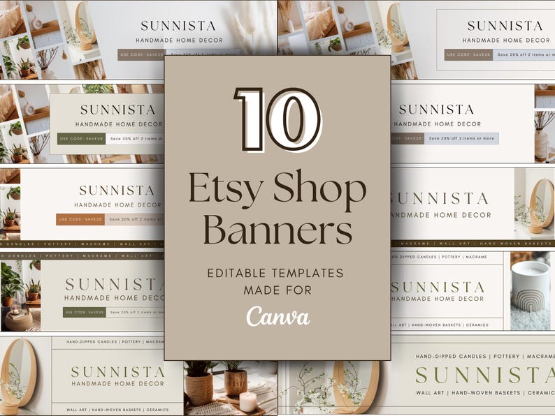 Set of 10 Etsy Shop Banner Templates for Professional and Elegant ...