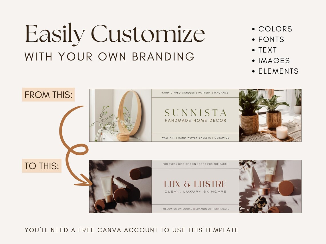 Set of 10 Etsy Shop Banner Templates for Professional and Elegant ...
