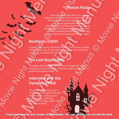 Vampire Movie Night, Movie Night Menu, Halloween Movie Night, Vampire ...