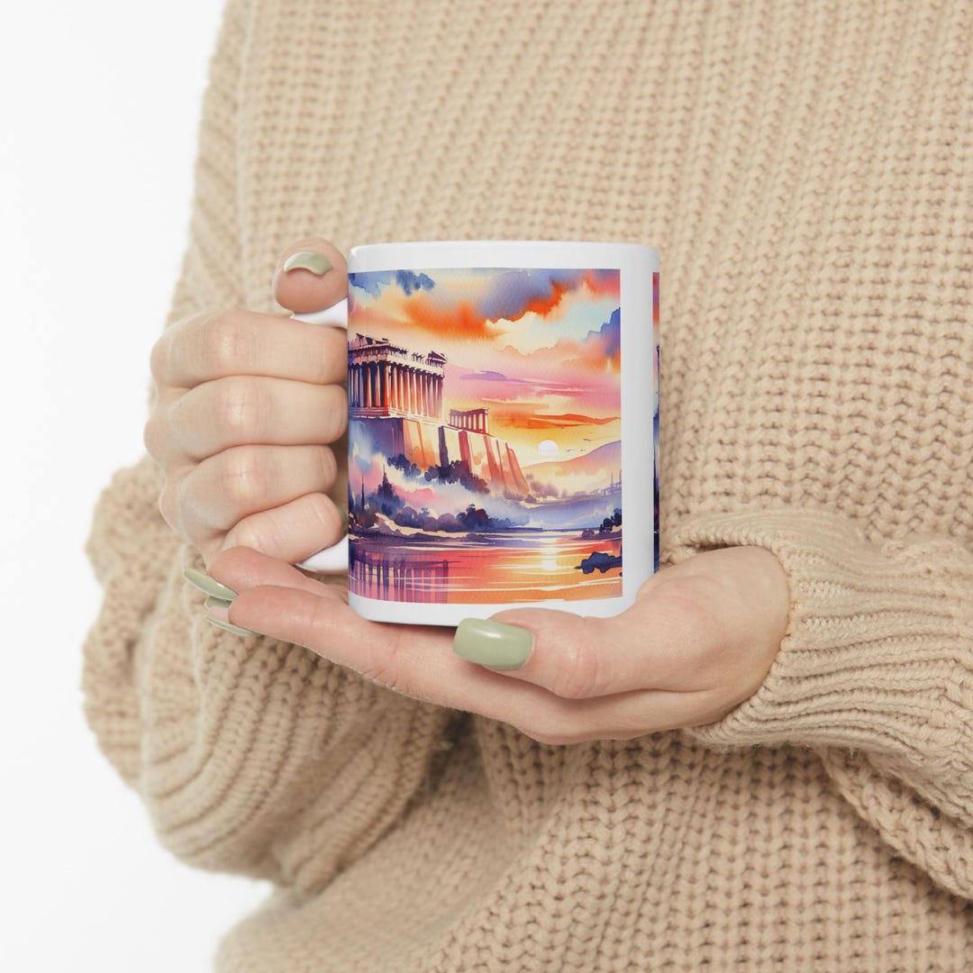 Parthenon Ceramic Mug - Ancient Greek Architecture Coffee Cup, Greece ...