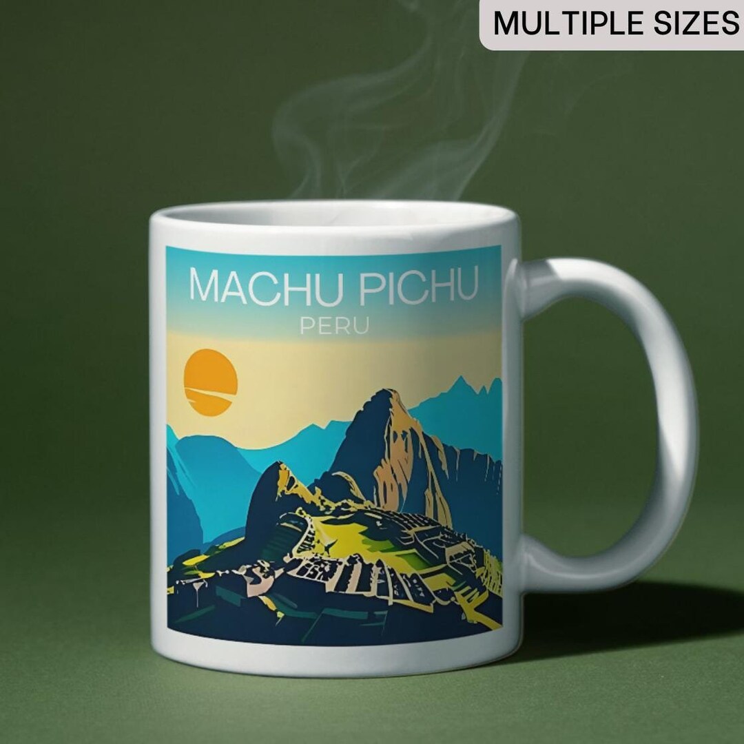 Machu Picchu Travel Mug - Peru Souvenir Coffee Cup, Inca Ruins Tourism ...