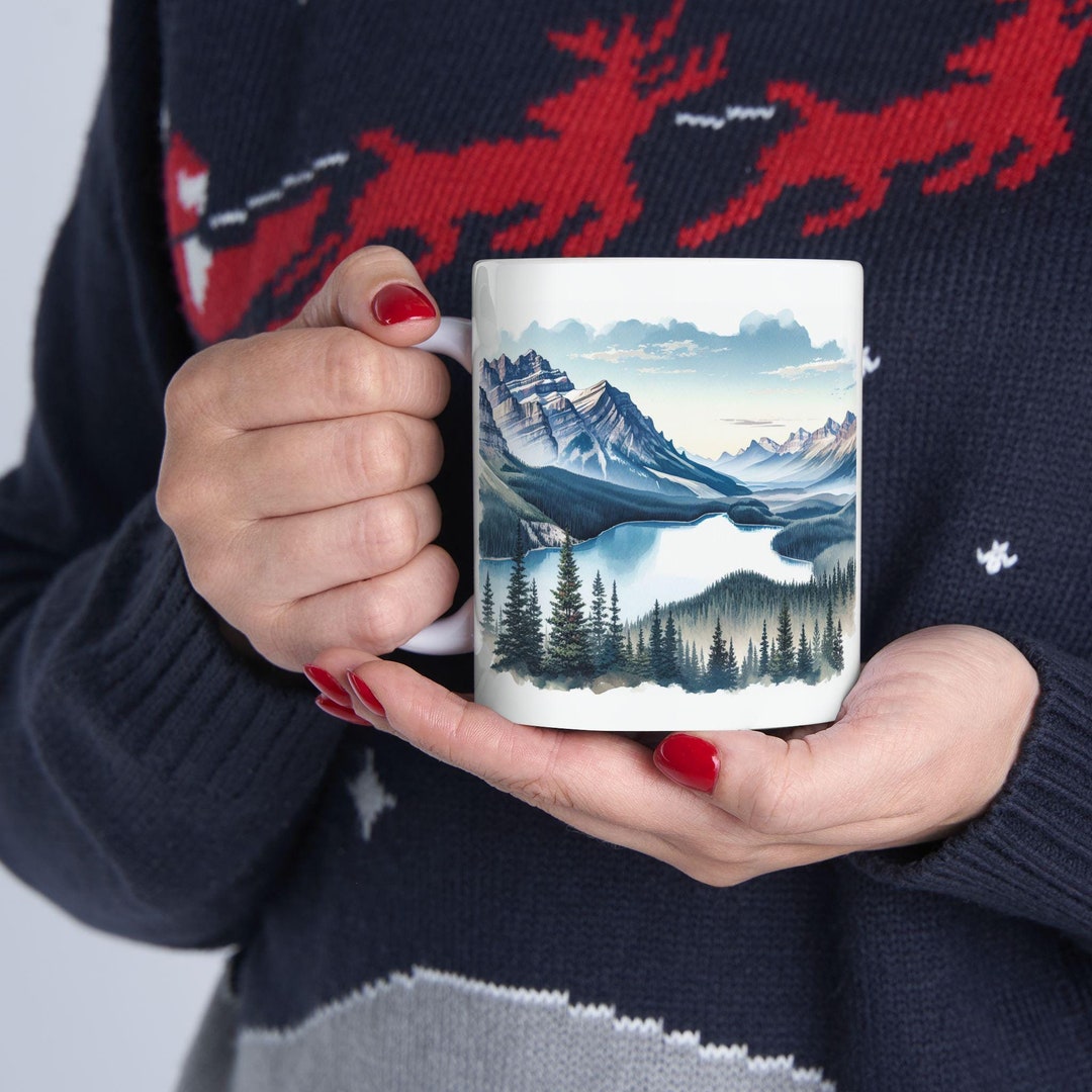 Banff National Park Ceramic Mug, 11oz Mountain Lover Gift, Outdoor ...