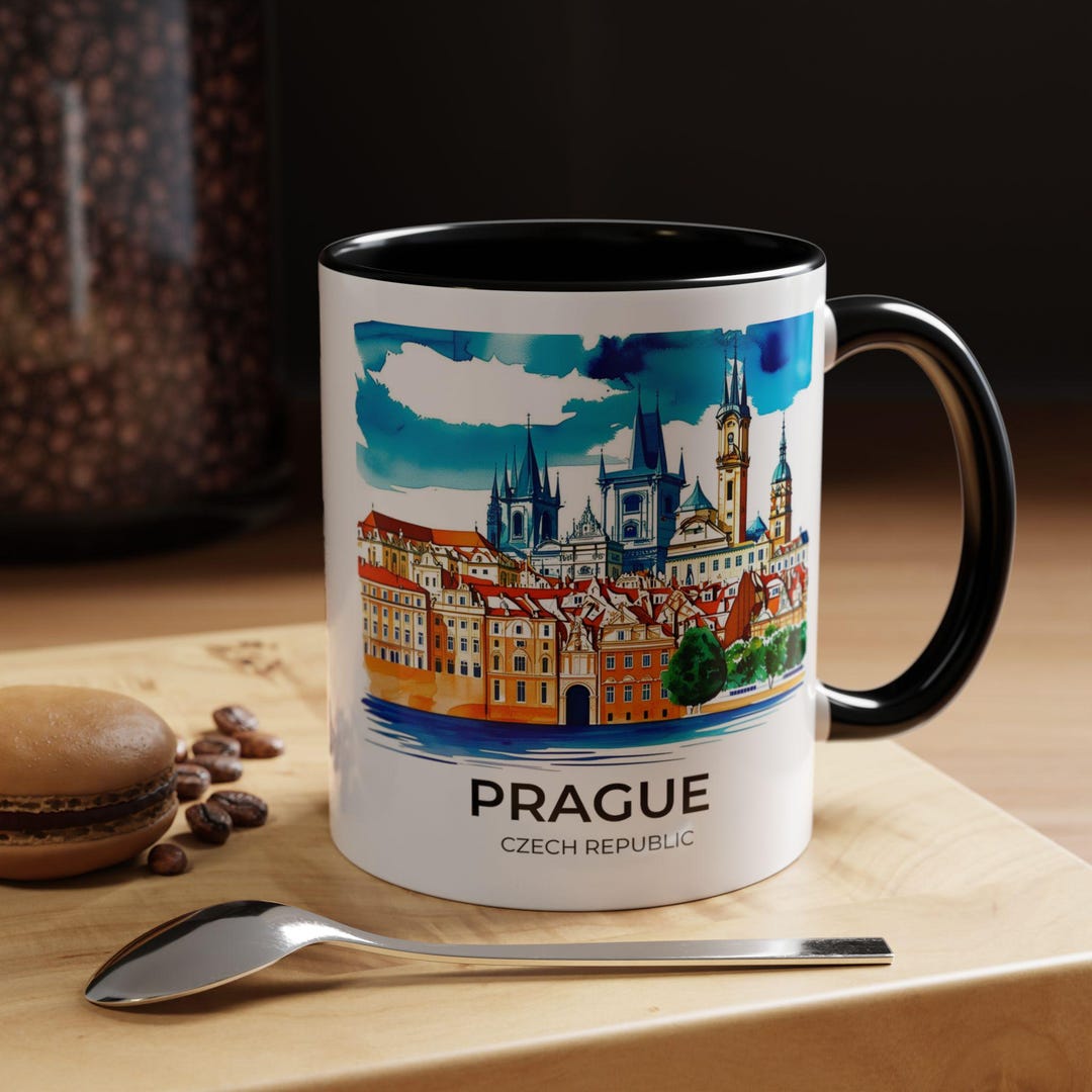 Prague Coffee Mug: Czech Republic Watercolor Art, Travel Gift - Etsy
