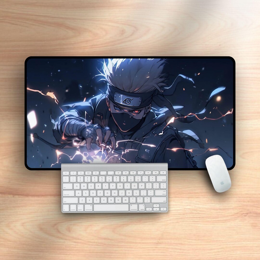 Kakashi Desk Mat Anime Mouse Pad, Gaming Desk Accessory, Naruto Desk ...