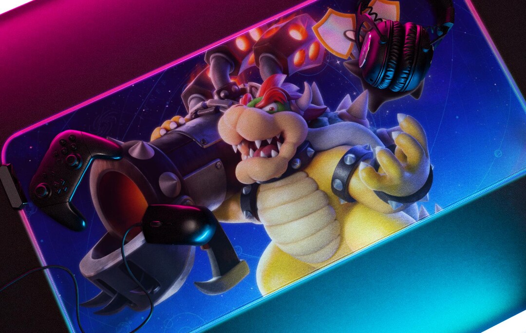 Bowser Desk Mat, Office Gaming Hybrid Mat, Custom RGB Mouse Pad for ...
