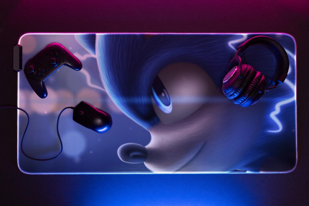 Sonic Desk Mat, Unique Gift, Desk Setup, Home Office, Cool Mouse Pad ...