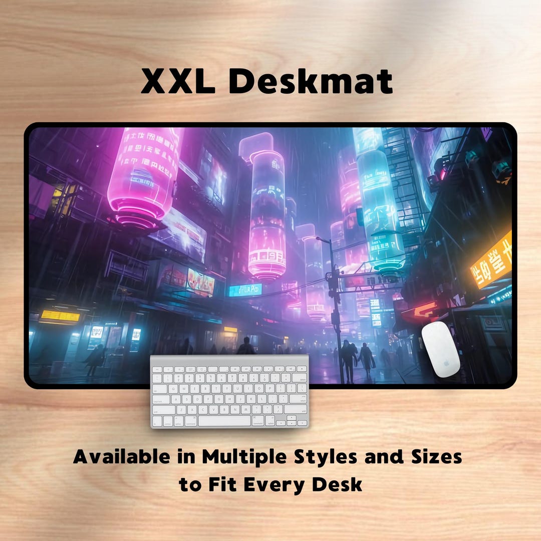 Tokyo Desk Mat, Japanese City Design Work Desk Essential, Home Office ...