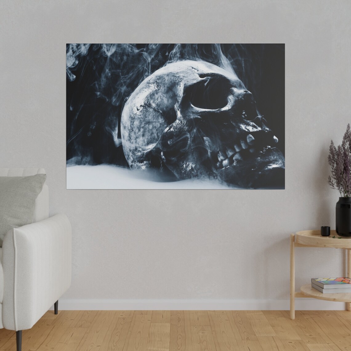 Skull Table, Skeleton Table, Horror Table, Canvas Table, Wall Decor - Etsy