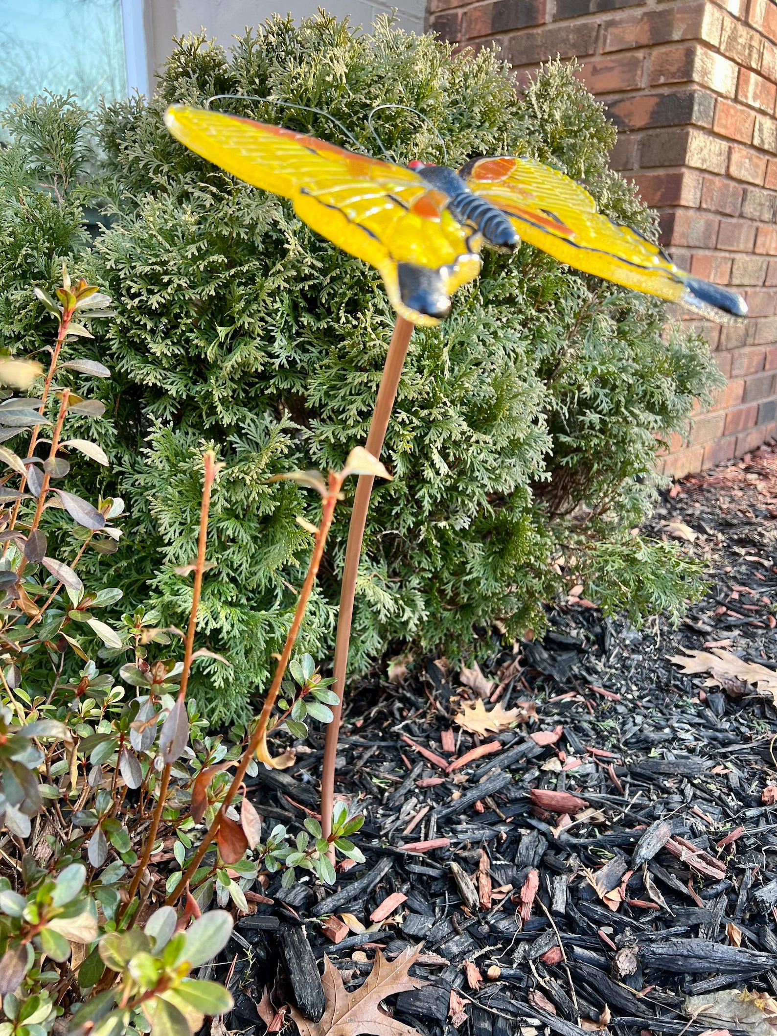 Glass Butterfly Yard Art Garden Stake / Glass Yard Art - Etsy