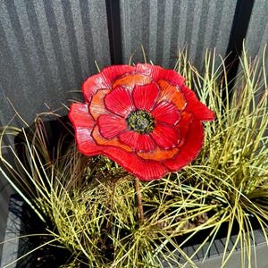 Fused Glass Flowers | Glass Yard Art | Garden Art | Outdoor Garden ...