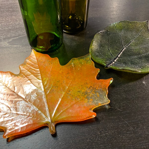 Fused Glass Leaf - Etsy