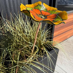 Fused Glass Flowers | Glass Yard Art | Garden Art | Outdoor Garden ...
