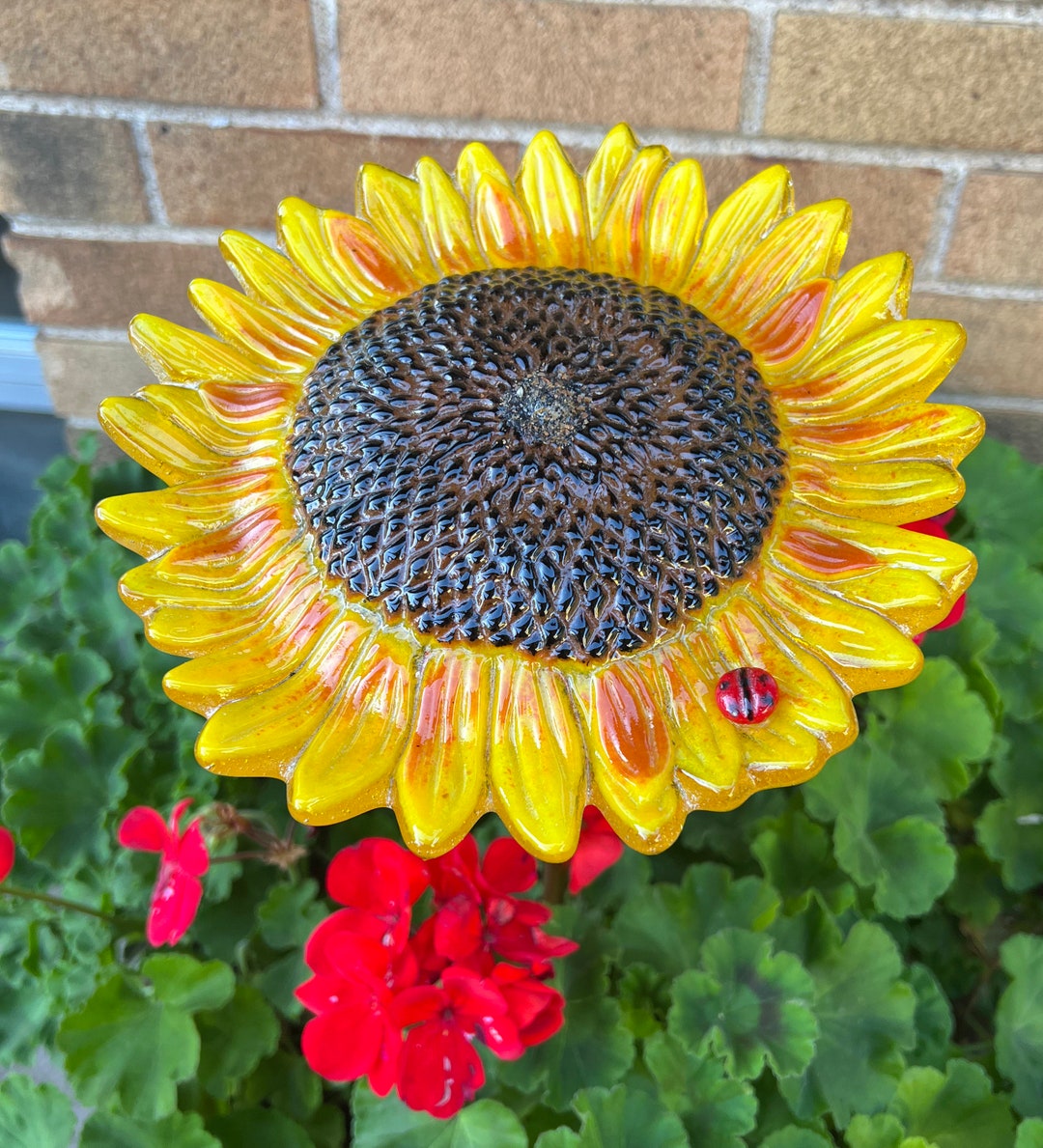 Glass Yard Art Sunflower Garden Art Yard Art Garden - Etsy