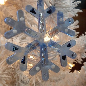 Fused Glass Snowflake Ornament - Etsy