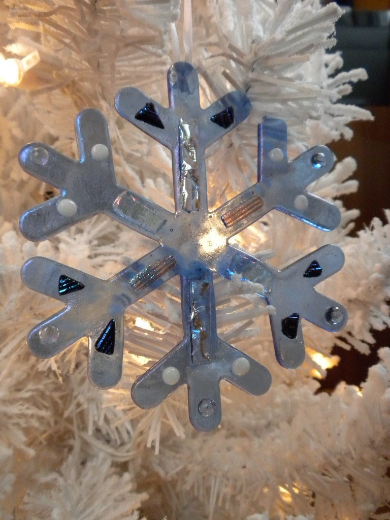 Fused Glass Snowflake Ornament | Etsy