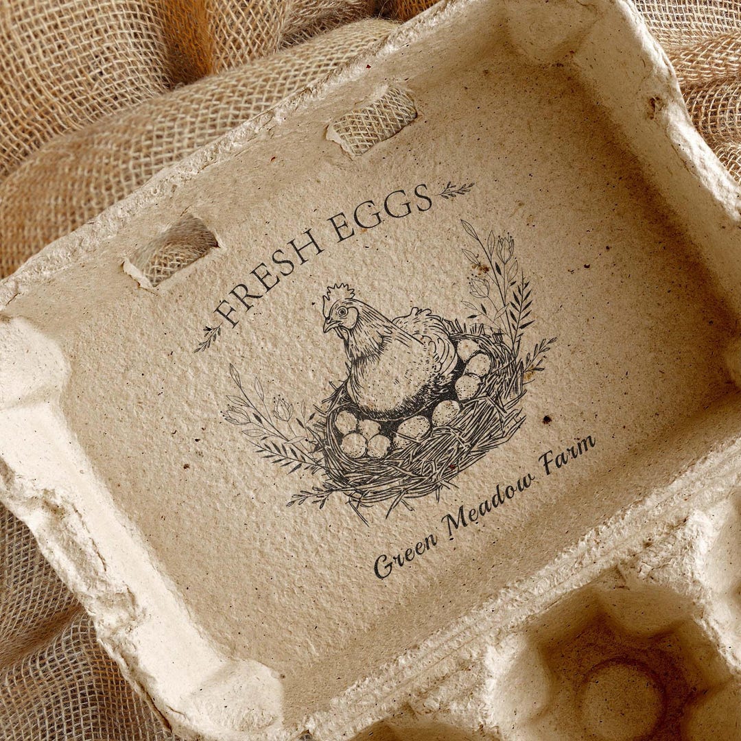 Farm Fresh Eggs Stamp | Custom Egg Carton Stamp | Personalized Farm ...