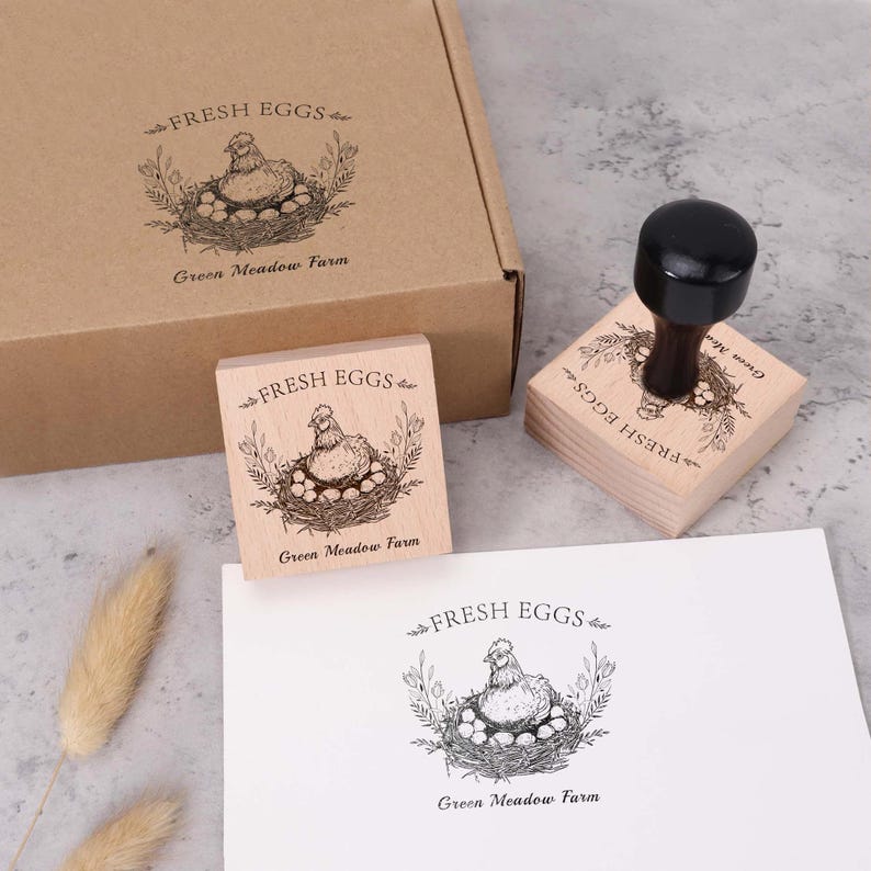 Custom Egg Carton Stamp | Farm Fresh Eggs Stamp | Personalized Farm ...