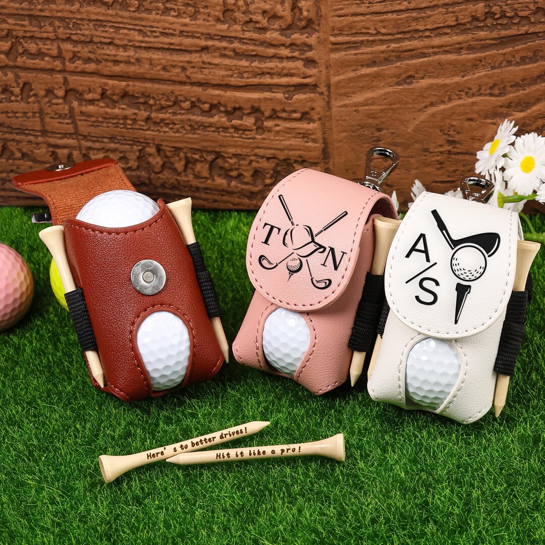 Leather Golf Ball Bag, Personalized Mini Golf Tee Holder - Etsy