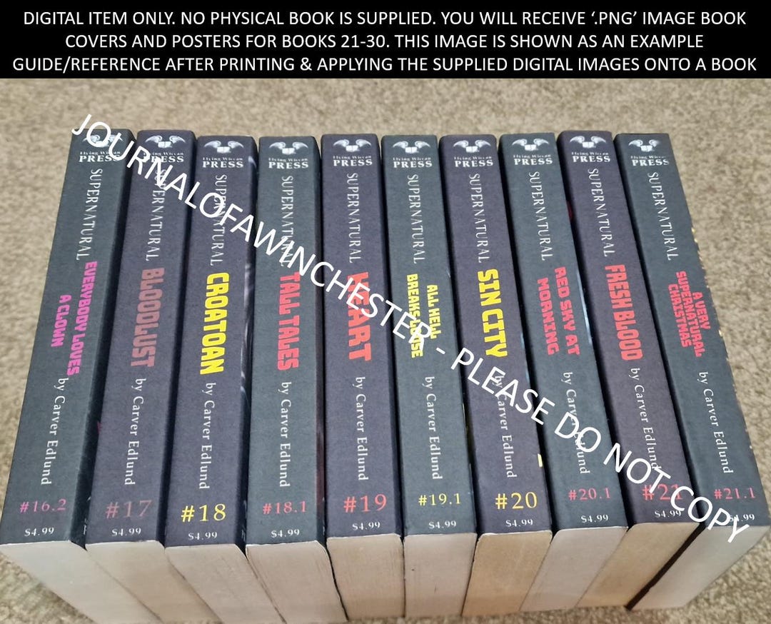 Supernatural Carver Edlund Book Cover DIGITAL .pngs Books 21-30 ...