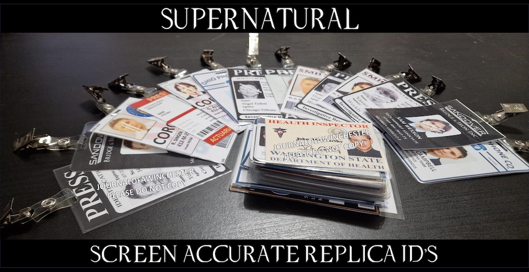 Supernatural Screen Accurate ID Replica High Quality Dean and Sam ...