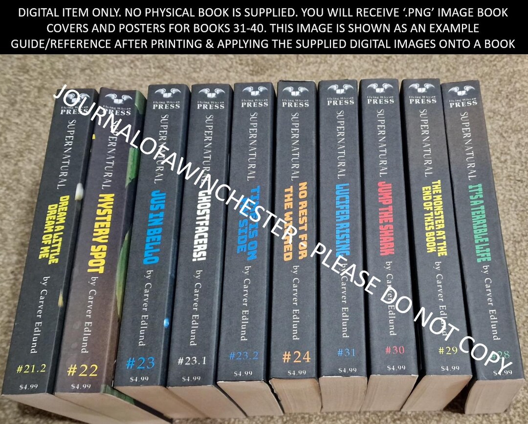 Supernatural Carver Edlund Book Cover DIGITAL .pngs Books 31-40 ...