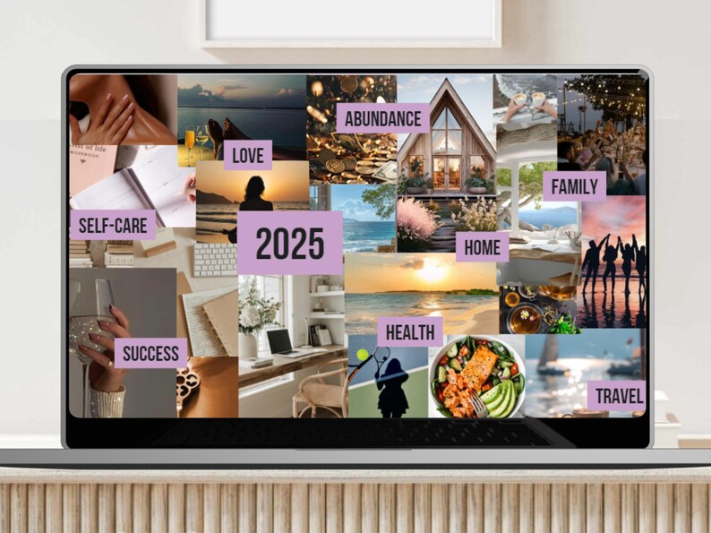 Vision Board Template 2025 Digital Vision Board Manifestation Goal ...