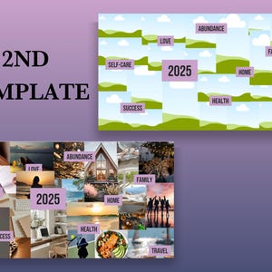 Vision Board Template 2025 Digital Vision Board Manifestation Goal ...