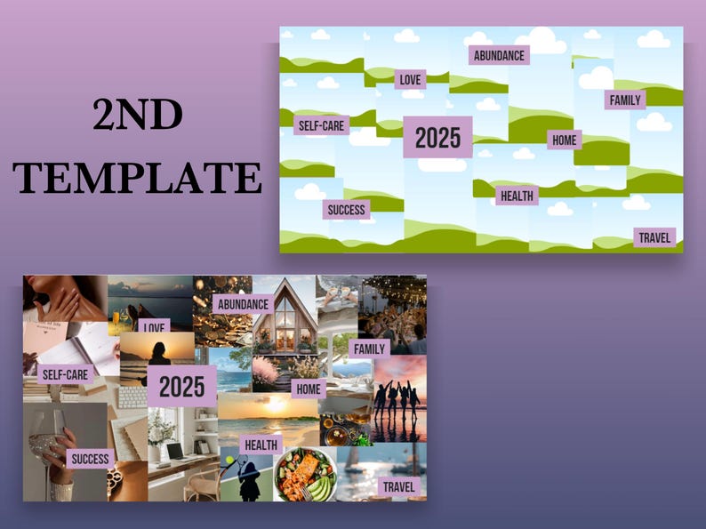 Vision Board Template 2025 Digital Vision Board Manifestation Goal ...