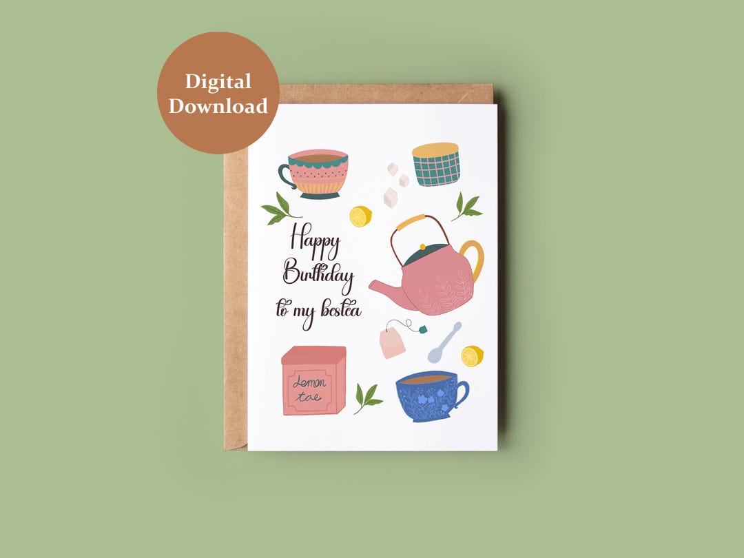 PRINTABLE Best-tea Birthday Card, Instant Download Printable Greetings ...