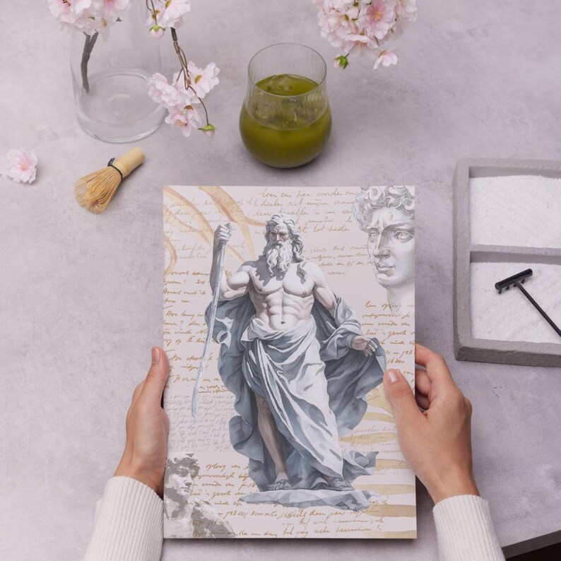 Majestic Zeus Statue Digital Art Print – Stunning Greek Mythology ...