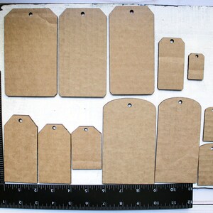 Laser Cut Cardboard Tags (one Dozen, Various Sizes, With or Without ...