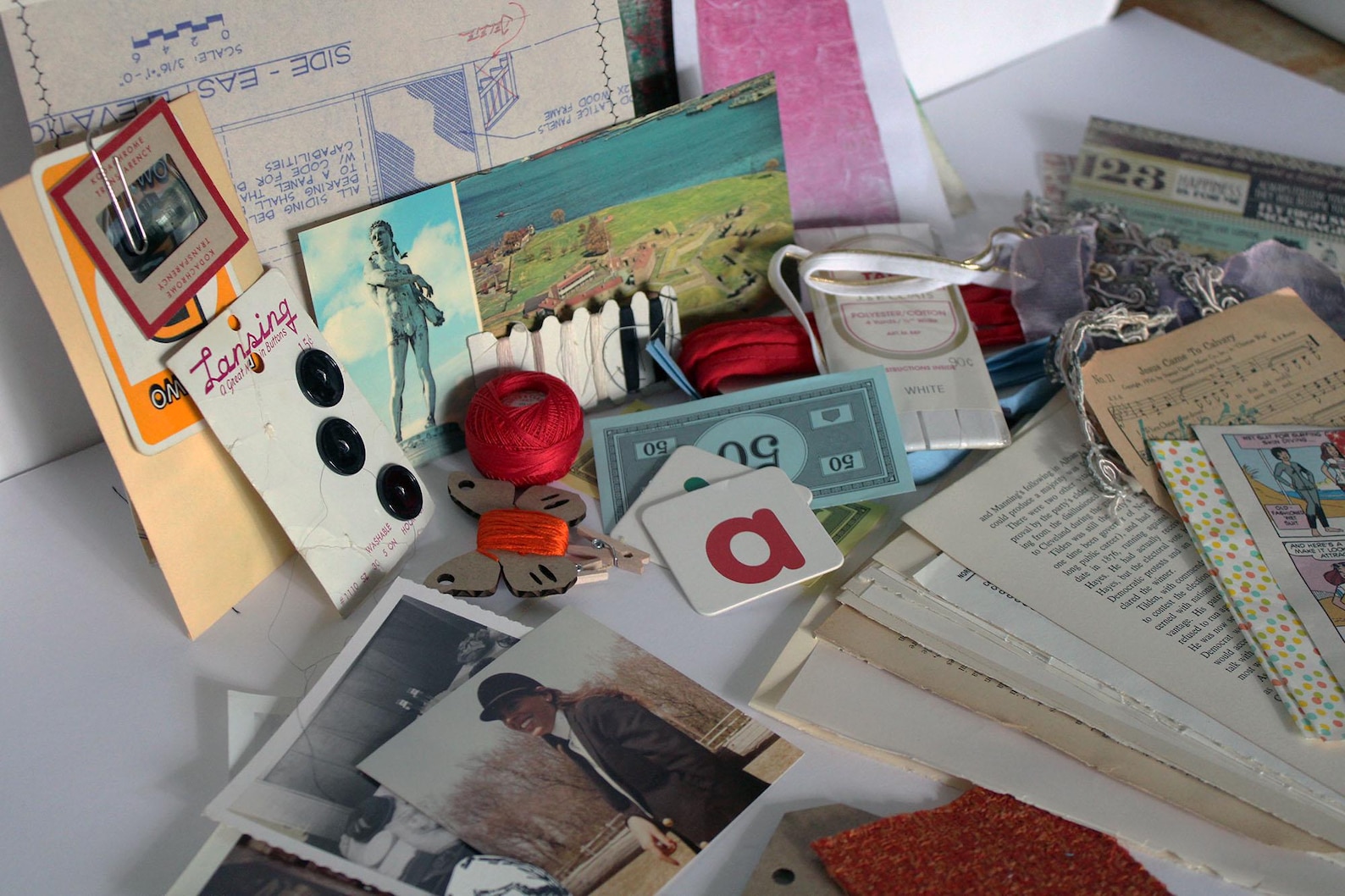 Mixed Media Destash Ephemera Pack | 60+ Miscellaneous Papers, Fibers ...