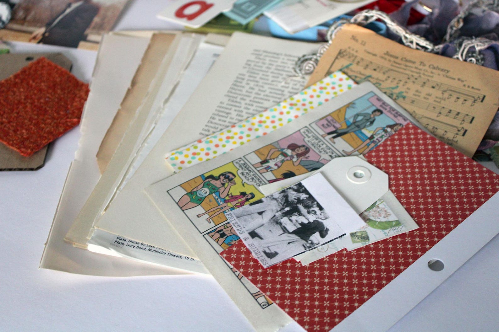 Mixed Media Destash Ephemera Pack | 60+ Miscellaneous Papers, Fibers ...