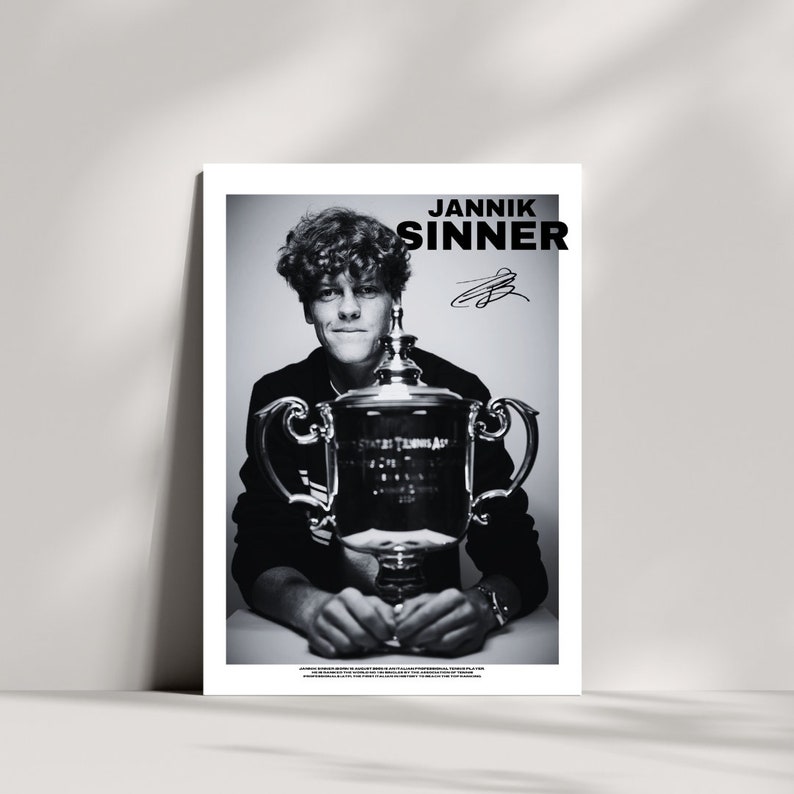 Jannik Sinner, Jannik Sinner Poster, Tennis Wall Art, Sport Wall Art ...