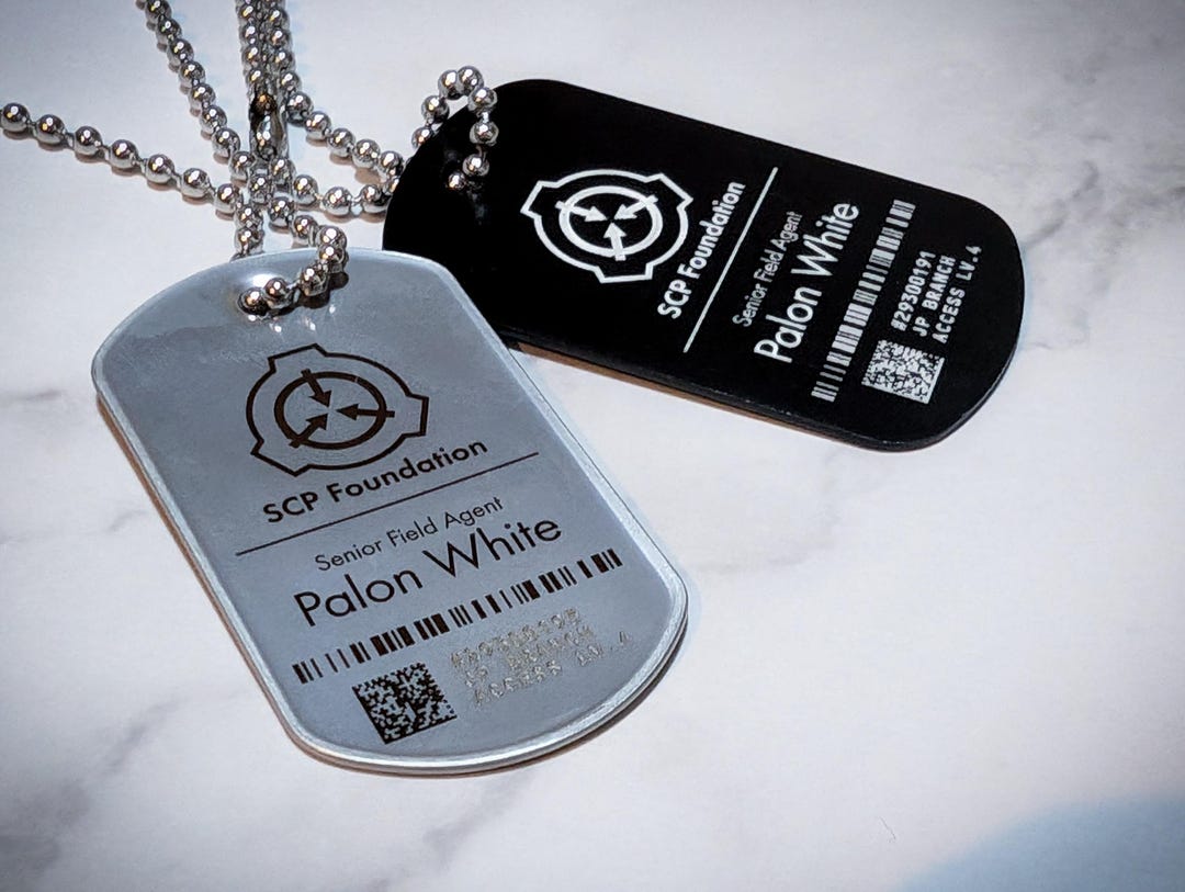 Personalized SCP Foundation Agent Dog Tag, for Necklace or Keychain ...