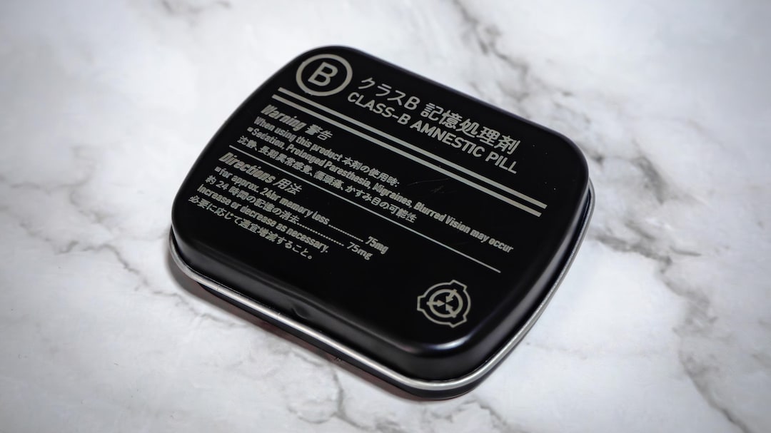 SCP Foundation Class B Amnestics Tablet Tin: Laser Engraved Mini ...
