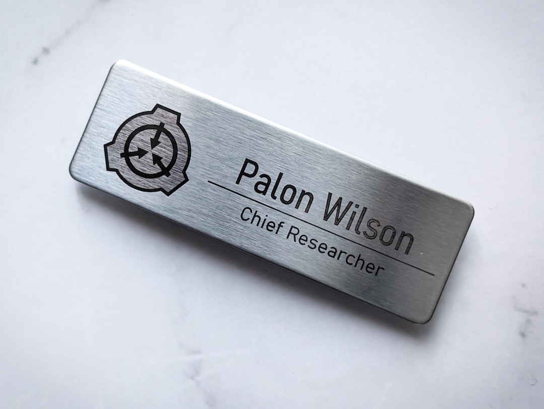 SCP Foundation Agent Nameplate, Stainless Steel Name Badge - Etsy