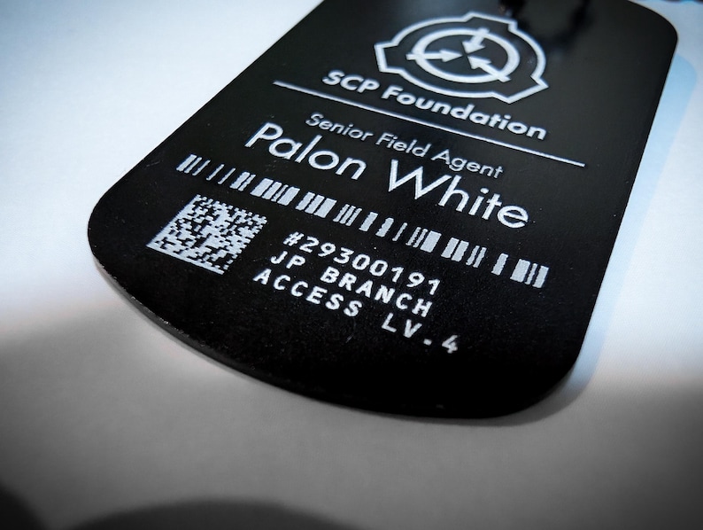 Personalized SCP Agent Dog Tag Necklace or Keychain, Cosplay Props - Etsy
