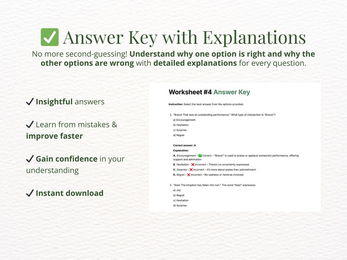 Interjections Grammar Worksheet: English Lesson Plan (PDF Downloadable ...