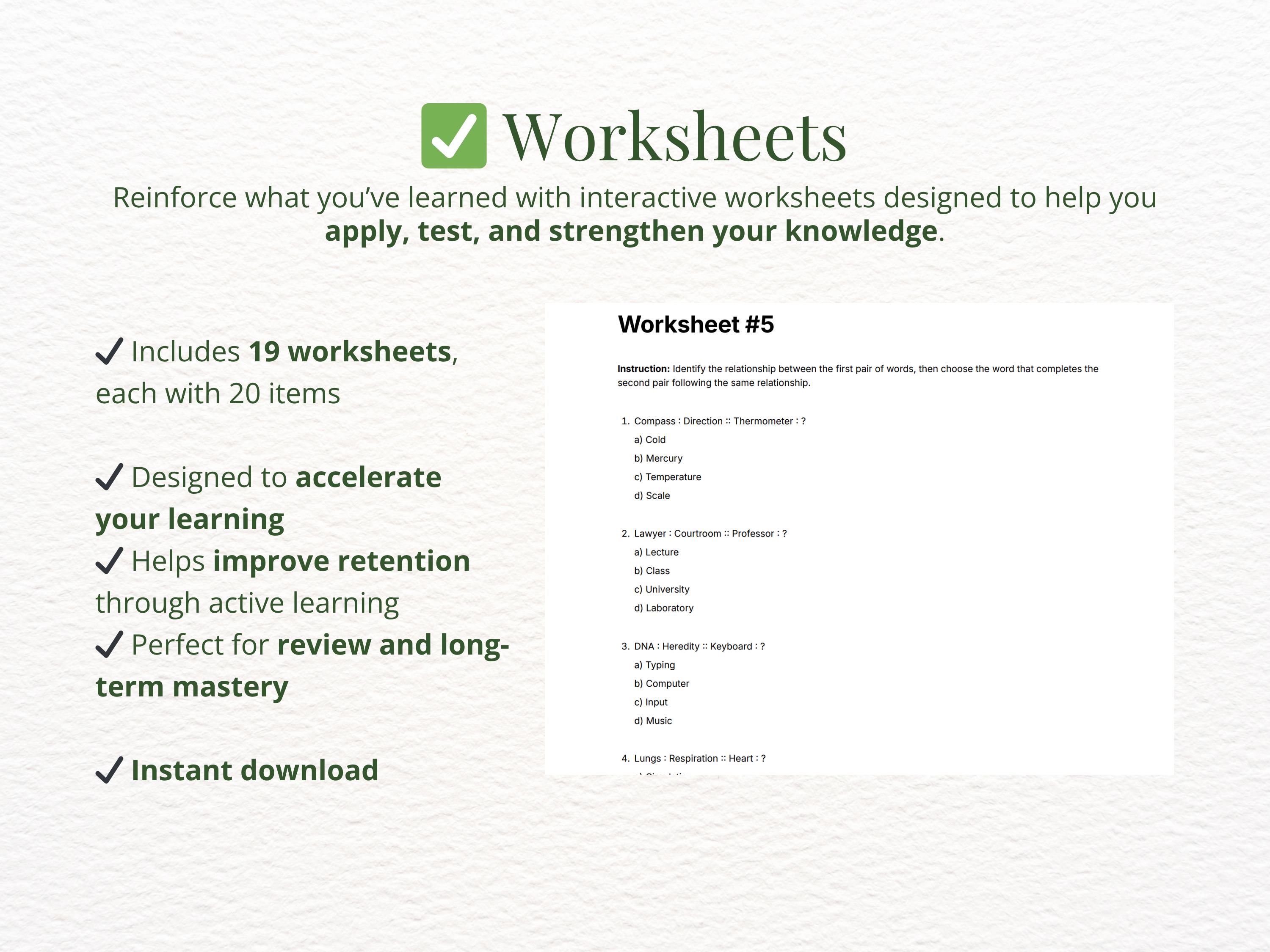 Analogy English Lesson Plan: Reading & Writing Skills Worksheet (PDF ...