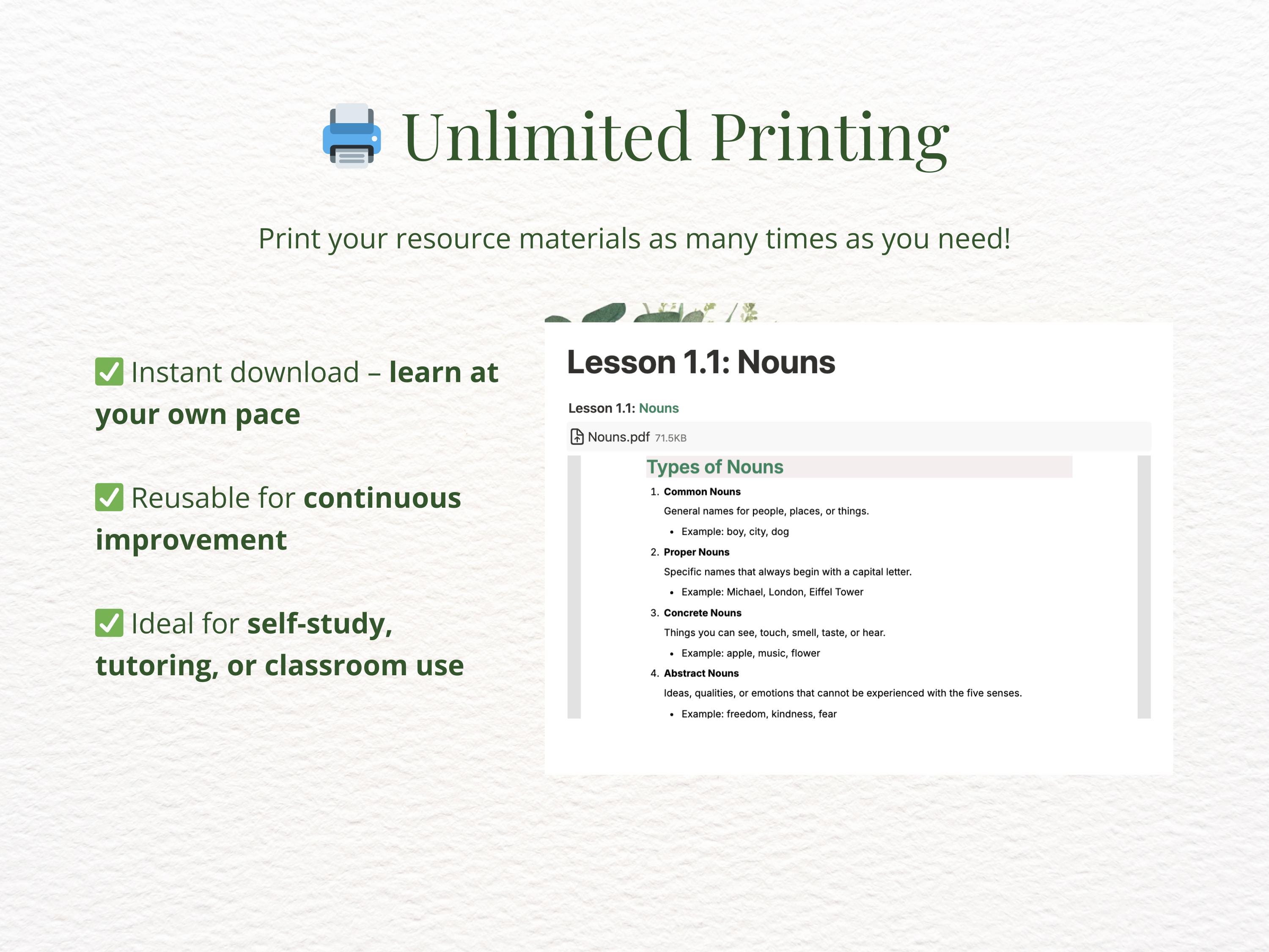 ESL Grammar & Vocabulary Bundle: English Lessons for Beginners (PDF ...